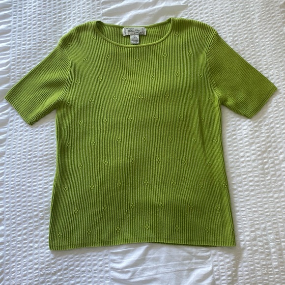 Chelsea Way | Tops | Chelsea Way Vintage Lime Green Ribbed Top With ...
